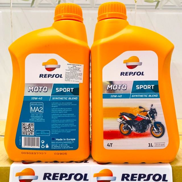 Repsol Moto Sport 4T 10W-40 SYNTHETIC BLEND 1 Liter SYNTHETIC ...