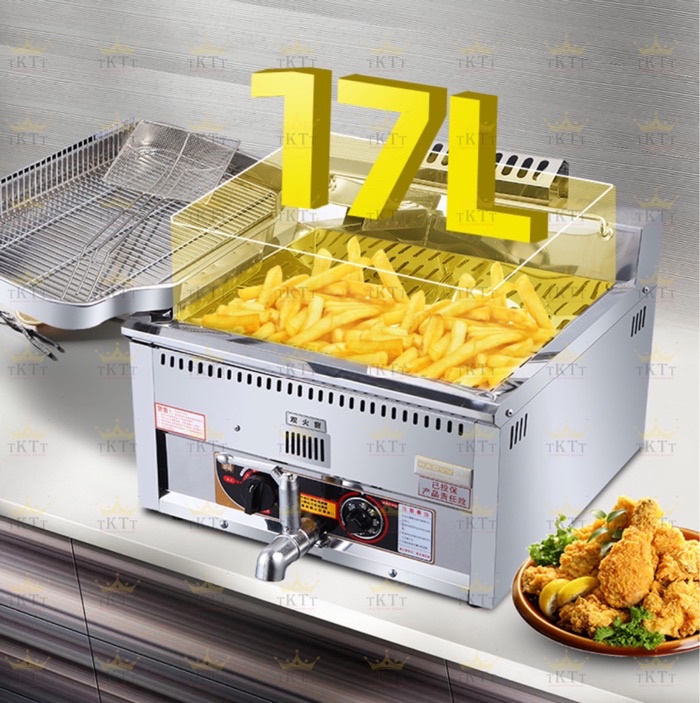 TKTT 17L Taiwan LPG Gas Deep Fryer Commercial Automatic Western ...