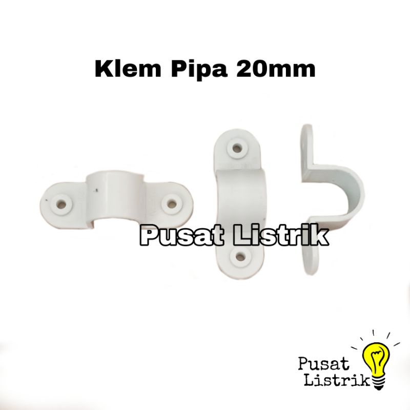 PUTIH 20mm PVC Pipe Clamp Superty 20mm White Electrical Conduit Clamp ...