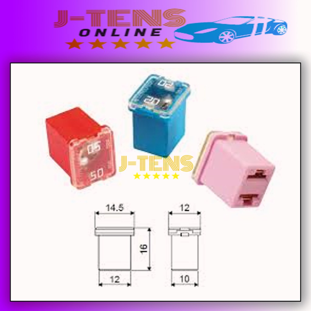 15A 20A 25A 30A 40A Car Fuse Square Auto FuseTube SHORT Rectangle ...