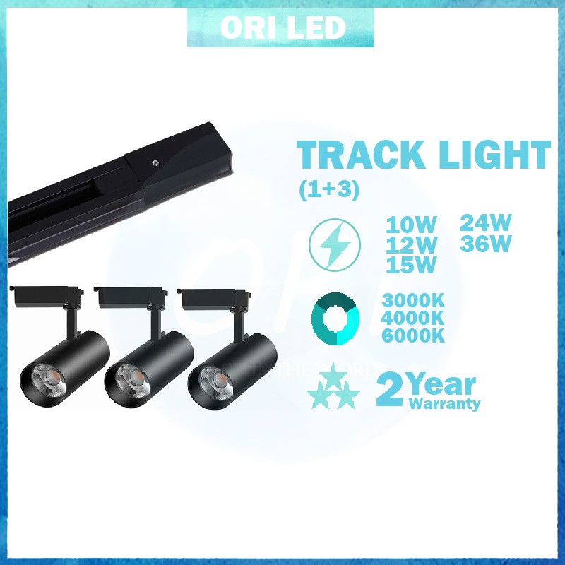 Track light set 1 + 3 with Track rail spotlight ceiling light complete ...