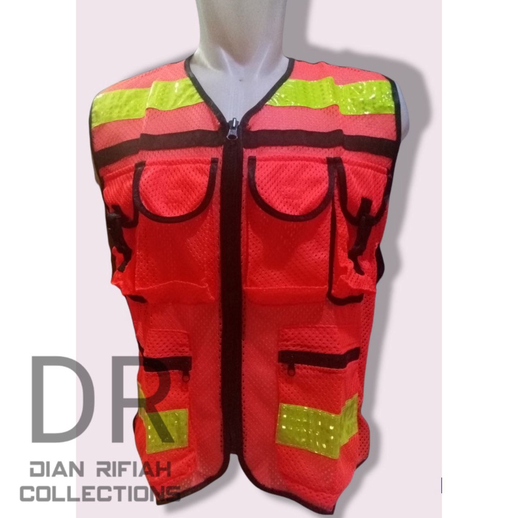Safety vest | Project vest | Mining Vest | Orange Gamblok Vest | Pocket ...