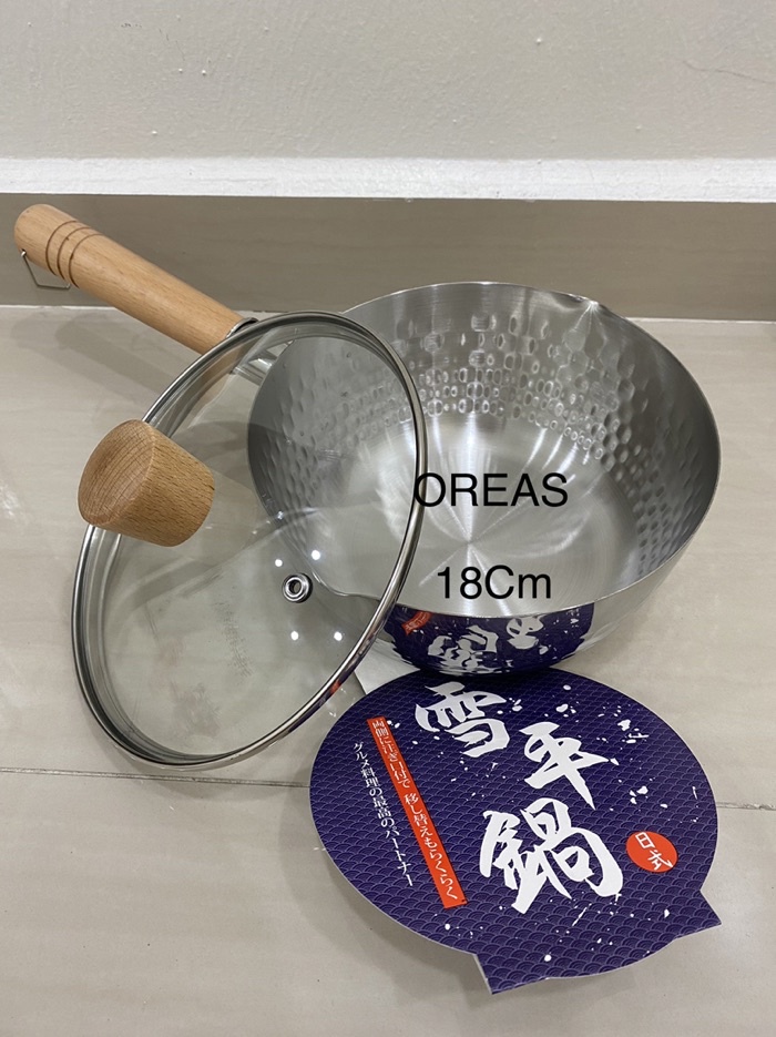 OREAS 100% original Japan Stainless Steel Snow Pan (Glass Lid) Sauce ...