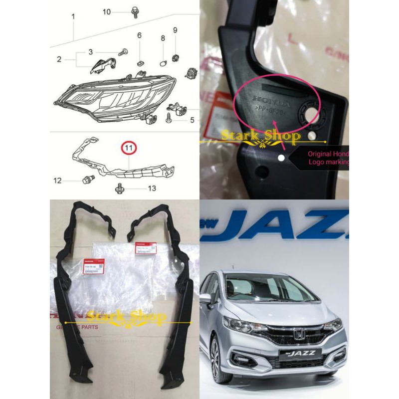 ORIGINAL HONDA JAZZ T5A FL 2017~2021 GK5 FRONT HEAD LAMP LOWER BRACKET ...
