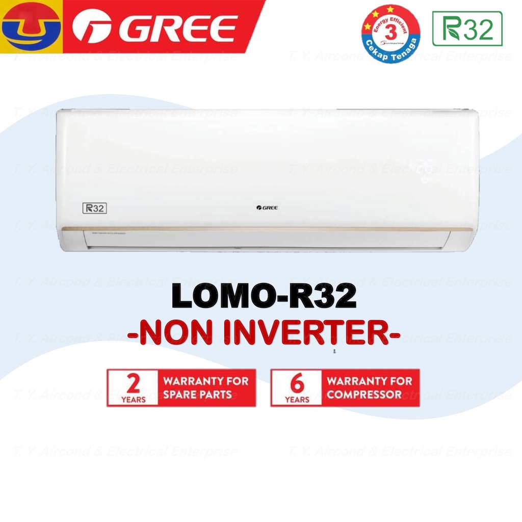GREE LOMO-R32 Aircond (Non-Inv) (1.0HP, 1.5HP, 2.0HP & 2.5 HP) Cold ...
