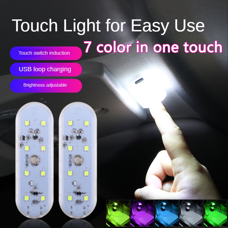 Upgrade mini 8LED 6LED Car LED Touch Lights Wireless Interior Light RGB ...