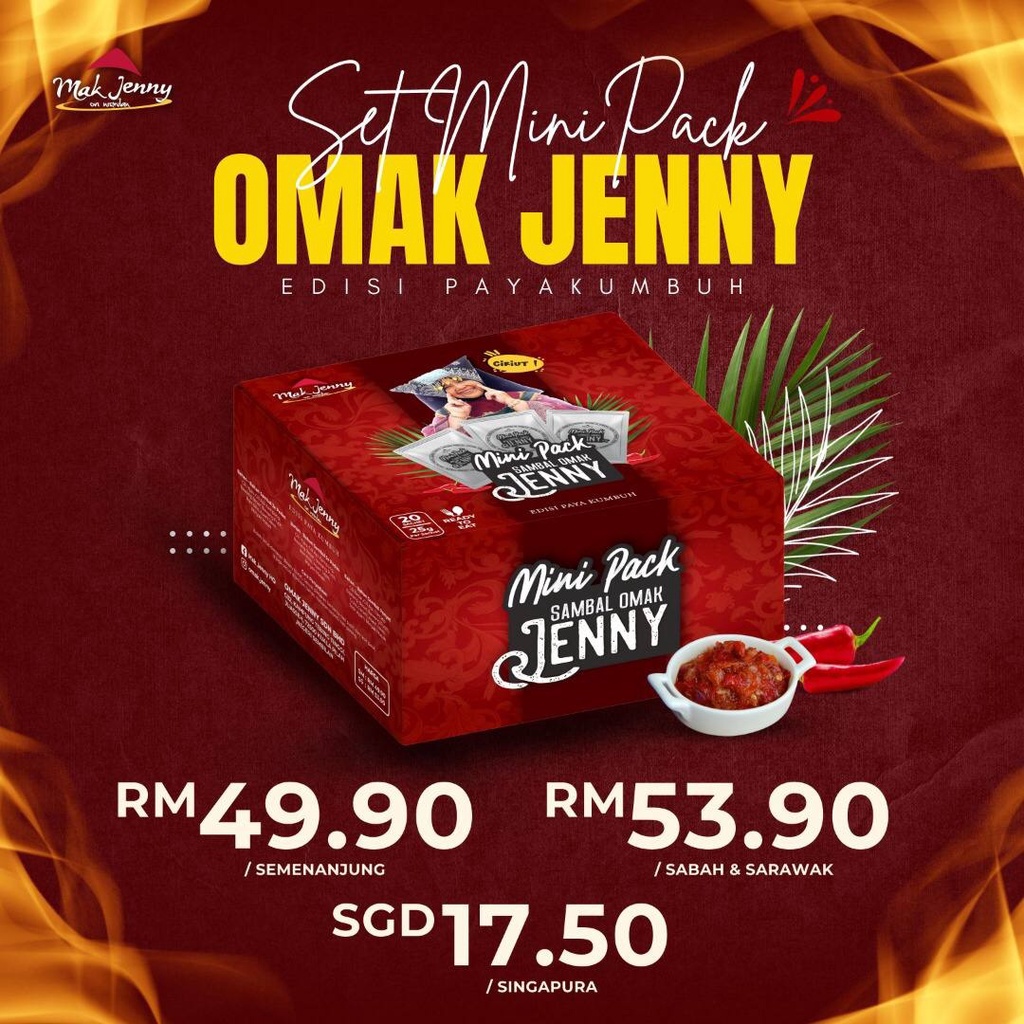 Mini Pack Sambal Omak Jenny 1 Box | Sambal Mini Pek 25gm x 20pcs ...