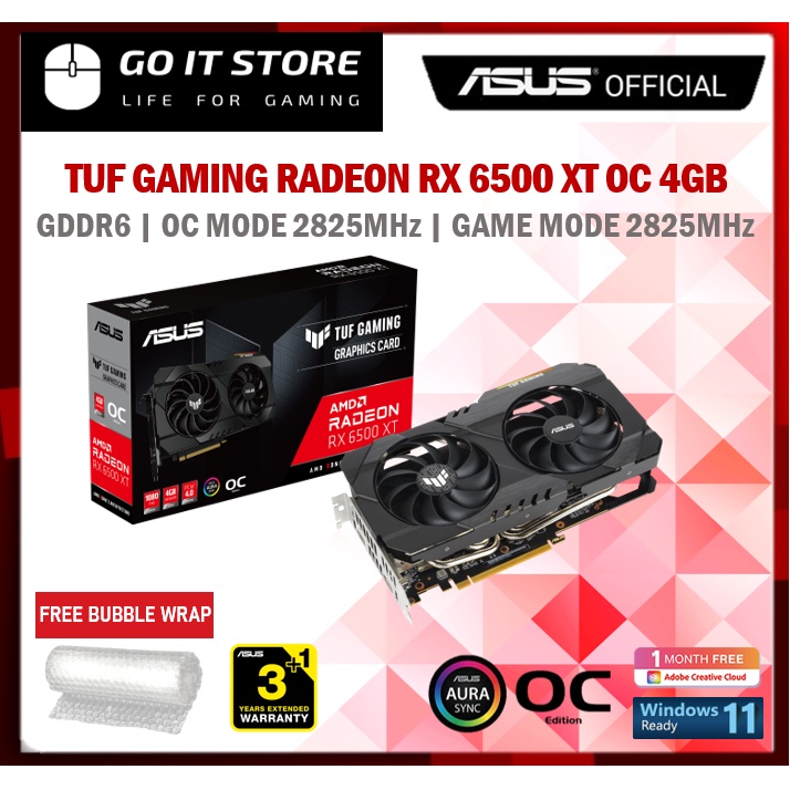 ASUS TUF Gaming AMD Radeon RX 6500 XT OC edition 4GB GDDR6 GRAPHIC CARD ...