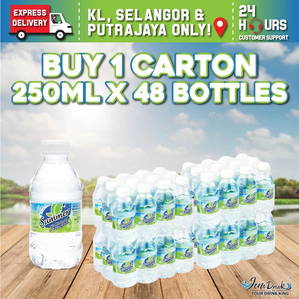 BUNDLE OF 1 CARTON : SUMMER DRINKING WATER 250ML x 12 BOTTLES | Shopee ...