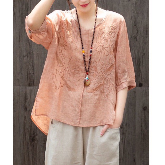 LOTUS FASHIONSHOP PLUS SIZE BLOUSE WOMEN Baju Raya V-Neck Blouse ...