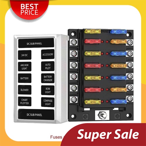 BEST SELLER 12 Way Blade Fuse Block Fuse Holder Box New 6 Circuit ATP ...