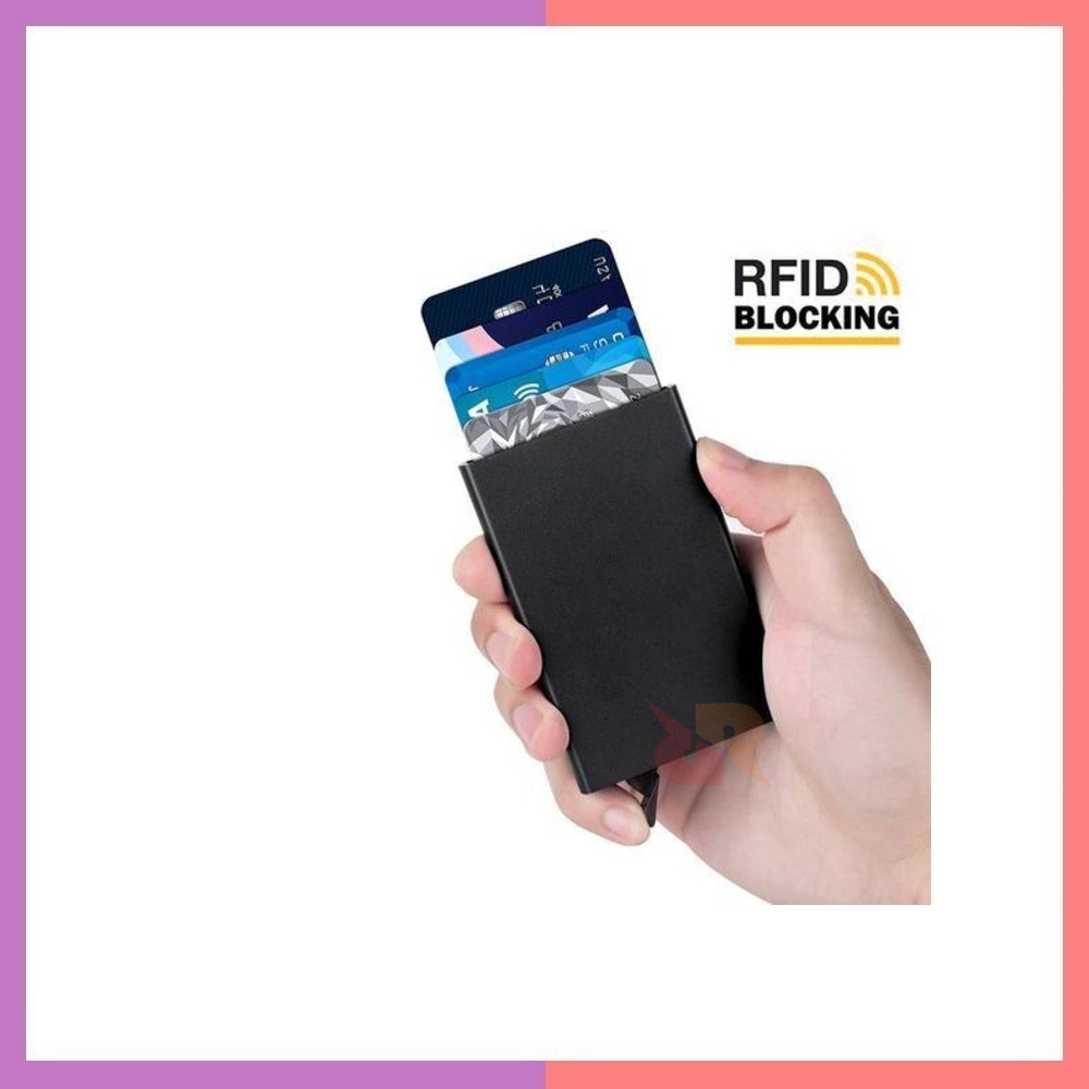 RFID Safe Blocking Anti-Theft Credit Card Holder Aluminium Metal Wallet ...