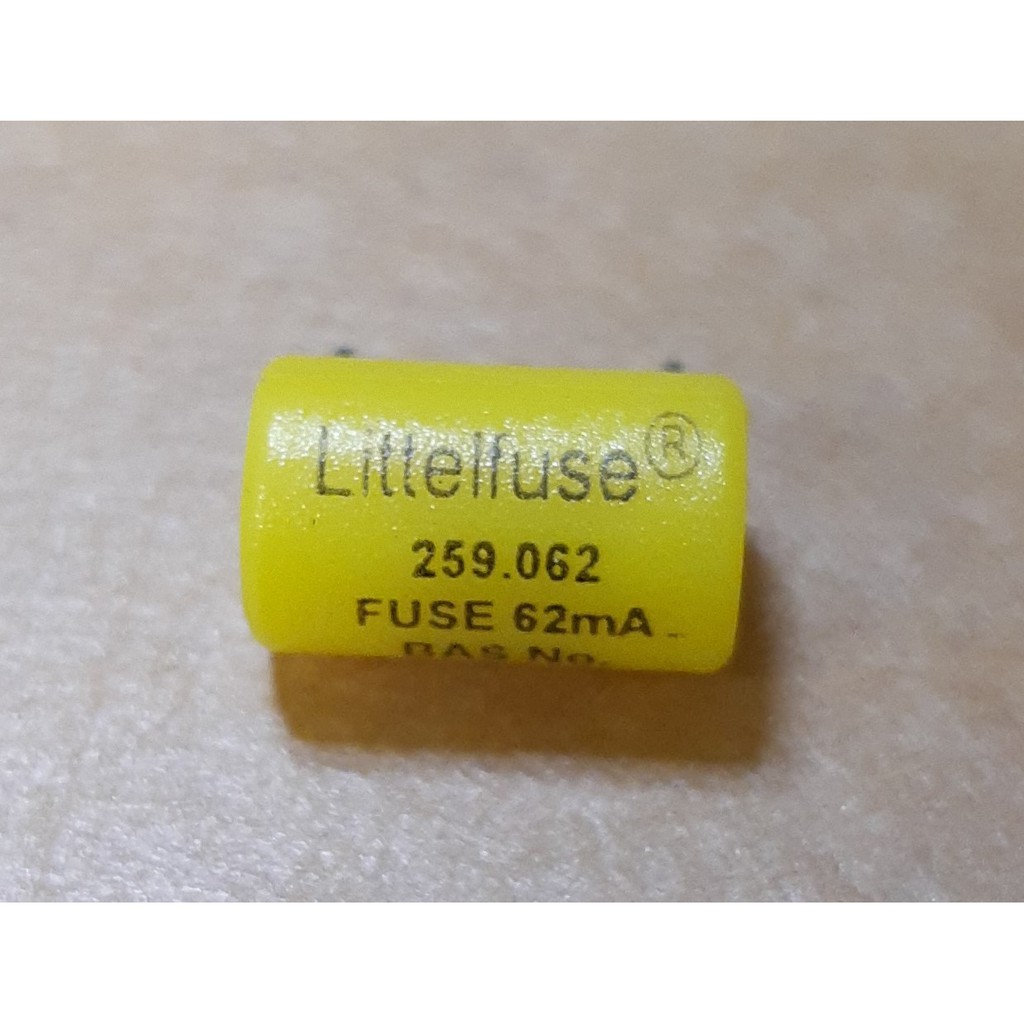 259.062 Fuse, PCB Leaded, 62 mA, 125 VAC, Safe-T-Plus Series, 125 VDC ...
