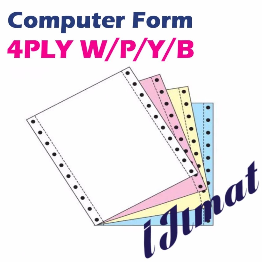 Sonoform 4ply NCR WPYB Colour Computer Form (White/Pink/Yellow/Blue ...