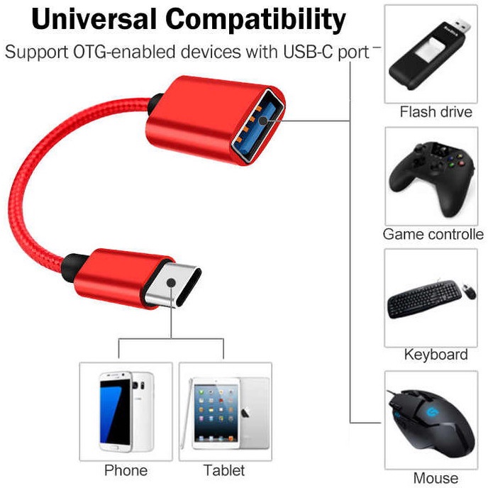 USB to Type-C OTG Adapter Cable, Reverse Charging (Premium Quality ...