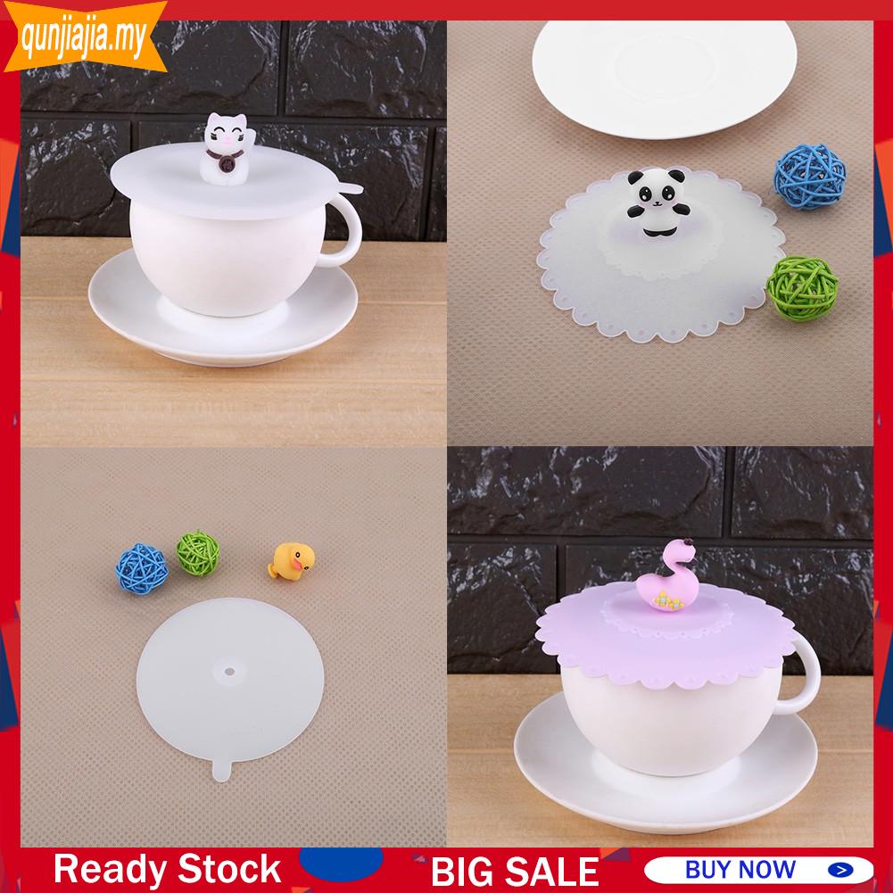 Silicone Cartoon Glass Cup Cover Coffee Mug Suction Anti-Dust Seal Lid ...