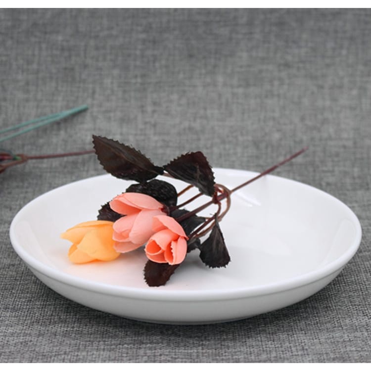 8"Luxury White Ceramic Porcelain Rice Plate / Fruit Plate 有线果盘 | Shopee ...