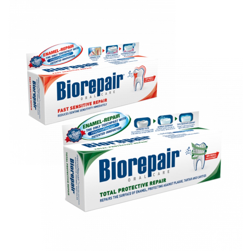 Biorepair toothpaste ( 1 plus 1 ) Fast Sensitive + Total Protection ...
