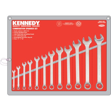 KENNEDY KEN5822930K 1/4-1"AF CV COMBINATION SPANNER SET 12PC - Brand New & Original | Shopee ...