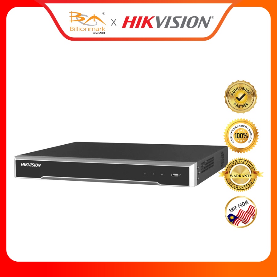 HIKVISION 16 CHANNEL DS-7616NI-Q2/16P 1U 4K H.265+ NVR with on-board PoE | Billionmark | Shopee ...