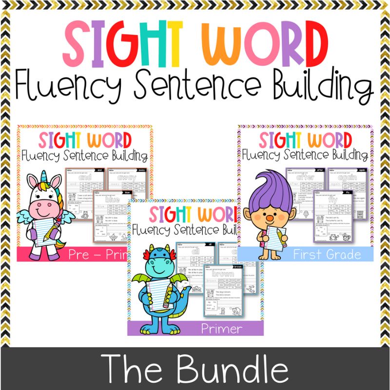 040- Sight Word Fluency Sentence Scramble/ Building bundle Printable ...