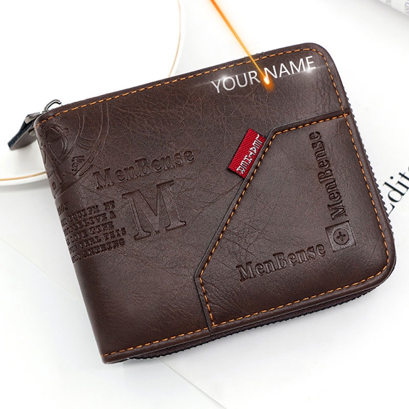 Short Men Zipper Wallets Coin Pocket Card Holder Male Wallet High ...
