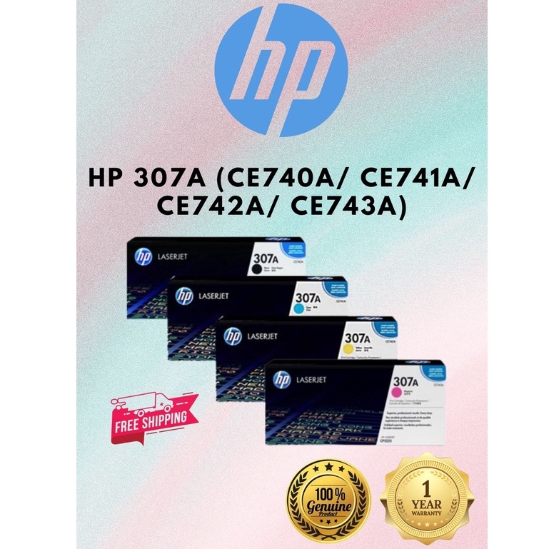HP 307A (CE740A CE741A CE742A CE743A) ORIGINAL BLK/CYN/YEL/MAG TONER CARTRIDGES | Shopee Malaysia