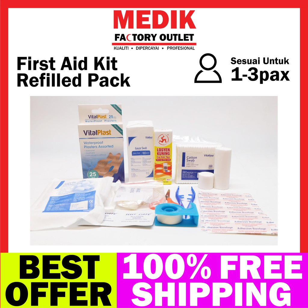 First Aid Kit Refilled Pack / Pek Isi Semula Peti Pertolongan Cemas ...