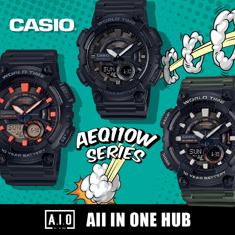 *100% Authentic* Casio Men's Standard Analog Digital AEQ110W (AEQ-110W ...