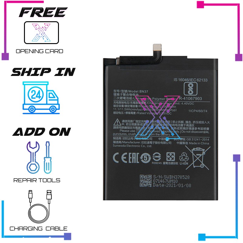 Battery BN37 Compatible For Redmi 6 / Redmi 6A (3000 mAh) | Shopee Malaysia