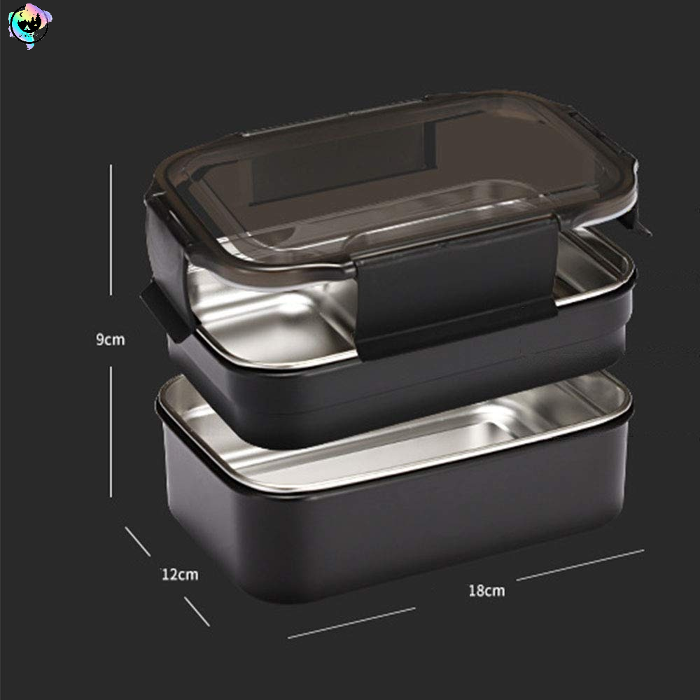[Ready Stock] Stainless Steel thermos Bento Lunch Box Double Layer ...