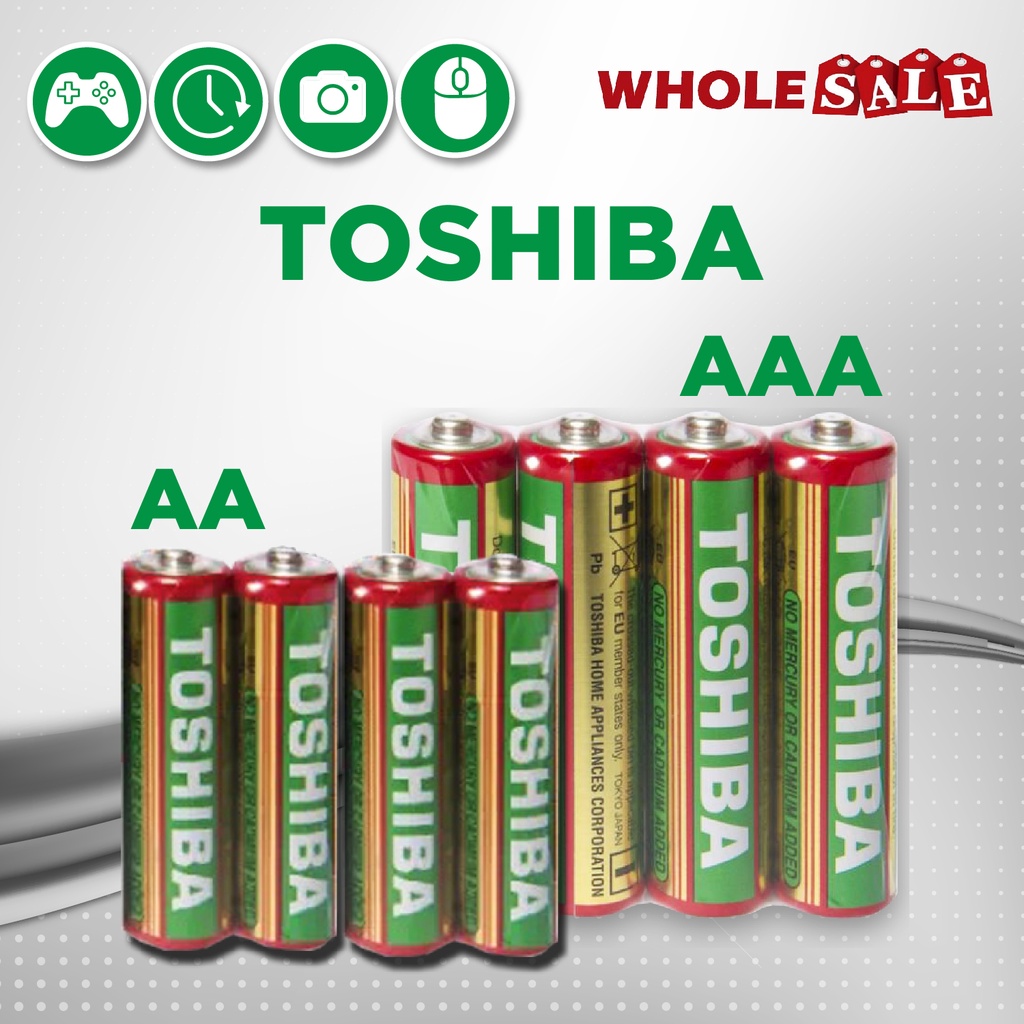 TOSHIBA Battery AA/AAA Heavy Duty Carbon Zinc 1.5V 2PCS/4PCS ONLY ...