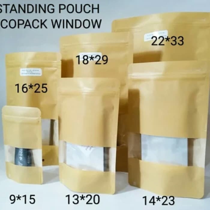Standing POUCH ECOPACK WINDOW 2200 Z - 22 X 33 CM - WINDOW ECOPACK ...