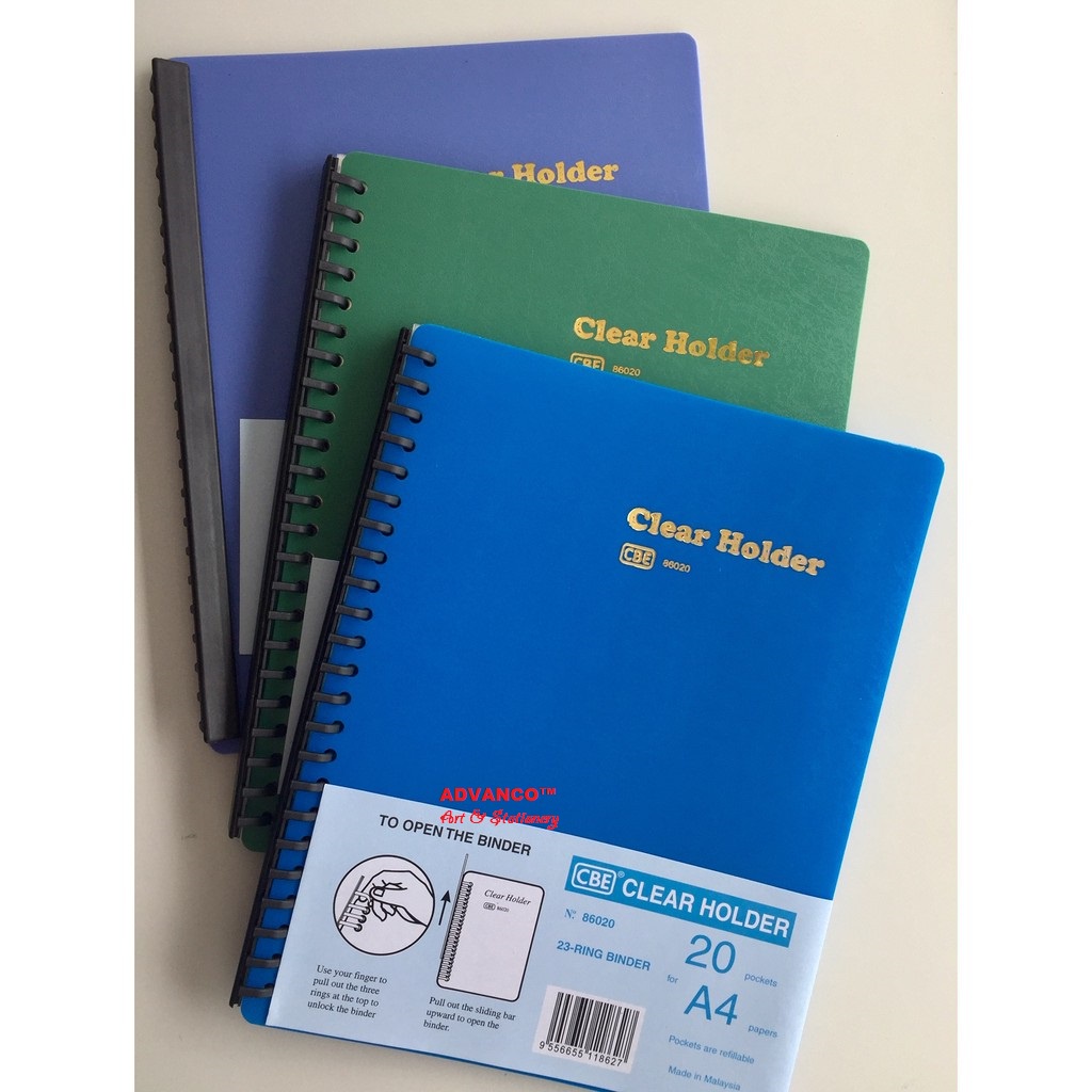 CBE A4 CLEAR HOLDER REFILLABLE 23 HOLES & REFILL (AVAILABLE IN 20 & 30 ...