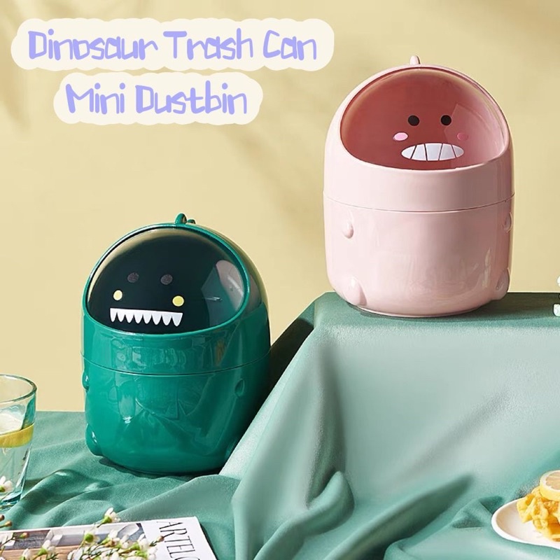 Cartoon Dinosaur Shape Desktop Trash Can Mini Cute Storage Bin ...