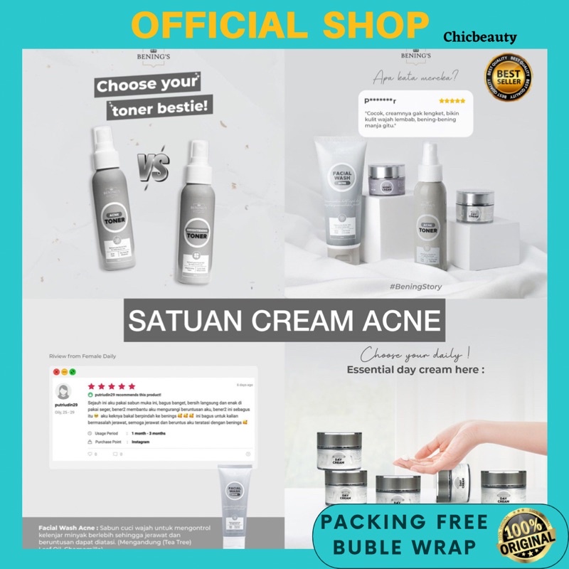 Retail CREAM/BENING'S SKINCARE ACNE SERIES (Unit) | Shopee Malaysia