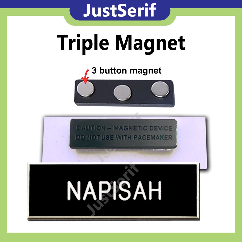 Name Tag MAGNET, NameTag PIN Untuk Tag Nama Sekolah Cikgu, Murid dan ...
