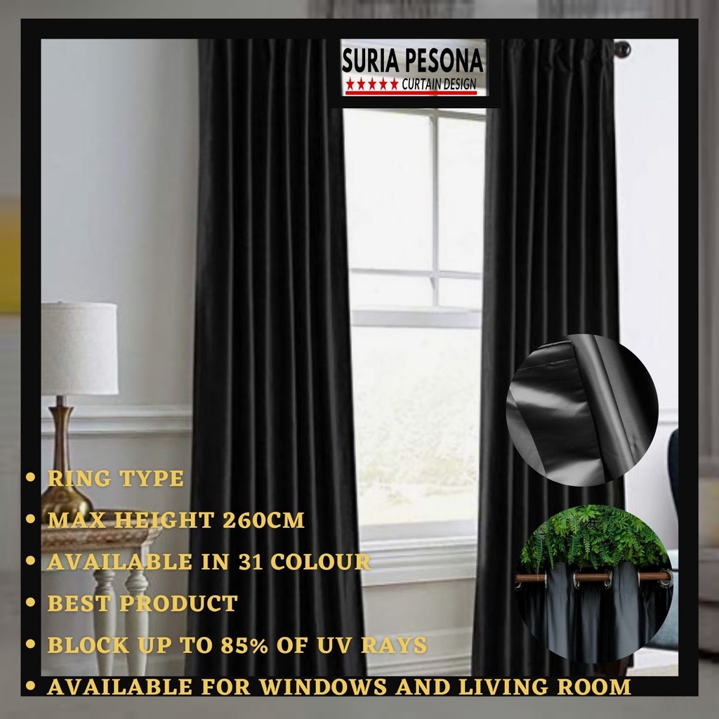 G15-Ready Made Curtain!!! Siap Jahit Langsir ,Langsir Kain Tebal (JENIS ...