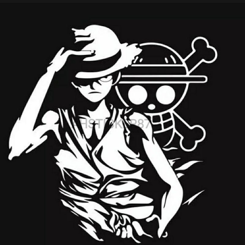 One Piece Luffy Logo Cutting Sticker Car Body Window Sticker | Shopee ...