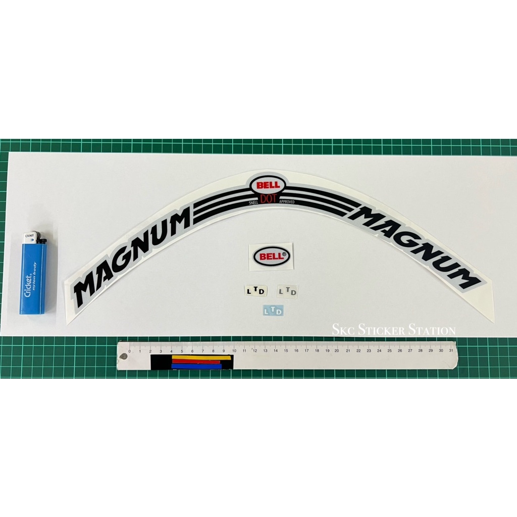 Bell Magnum LTD (Black/White/Silver) Sticker Helmet Reflective Designs ...