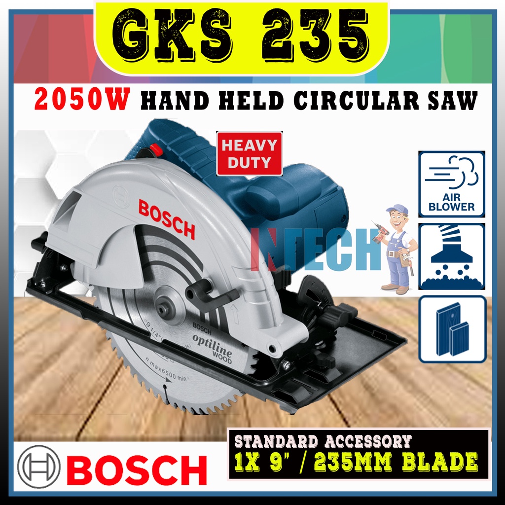 BOSCH GKS235 TURBO HAND-HELD 235MM 2050W CIRCULAR SAW ELECTRIC ( HEAVY ...