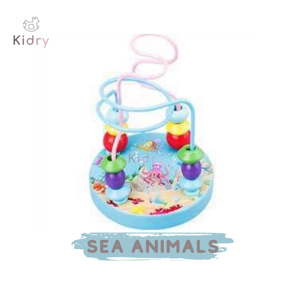 Wooden Beads Maze Bead Track Roller Coaster Early Learning Educational ...