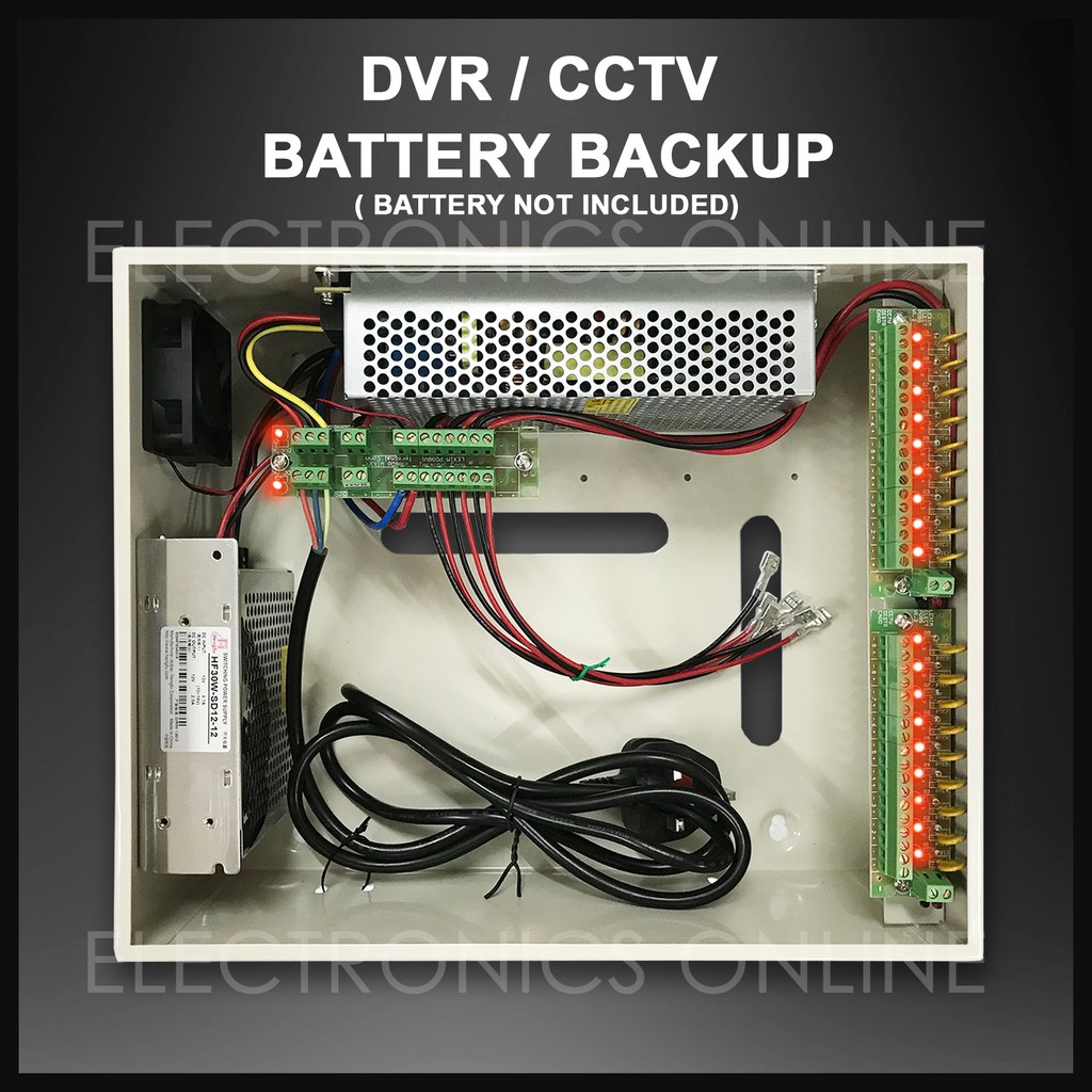 DVR CCTV Battery Backup 9CH 18 CH (BATTERY NOT INCLUDED) UPS System ...