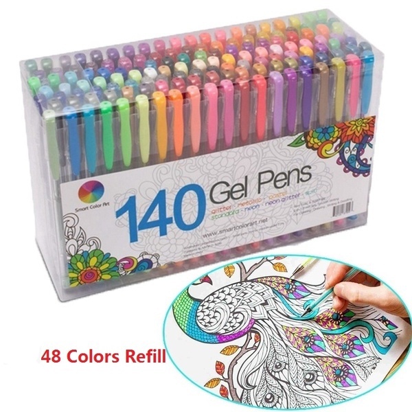 48pcs/Set Colorful Gel Pen Fluorescent Refills Color Cartridge Flash ...
