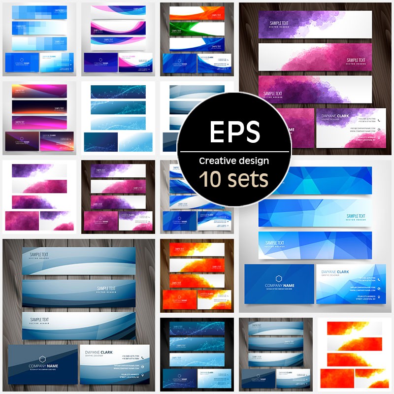 Background Design Template Bundle Pack / Corporate Design / Name Card ...