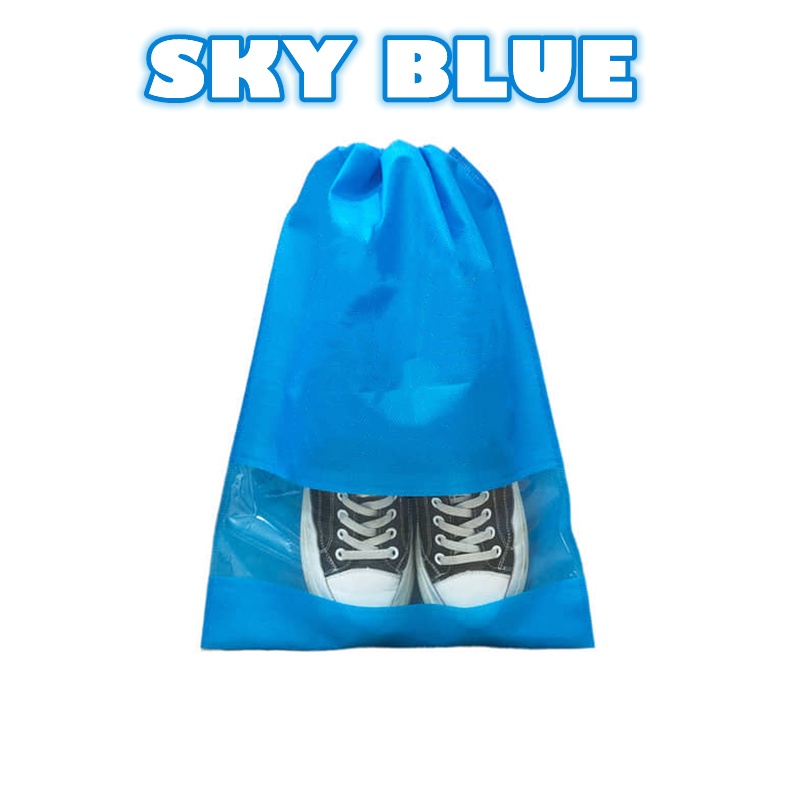 (1 PCS) Non Woven Drawstring Travel Shoe Bag Portable Storage Organizer ...