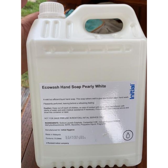 Initial Ecowash hand soap pearly white (5 Litre) | Shopee Malaysia