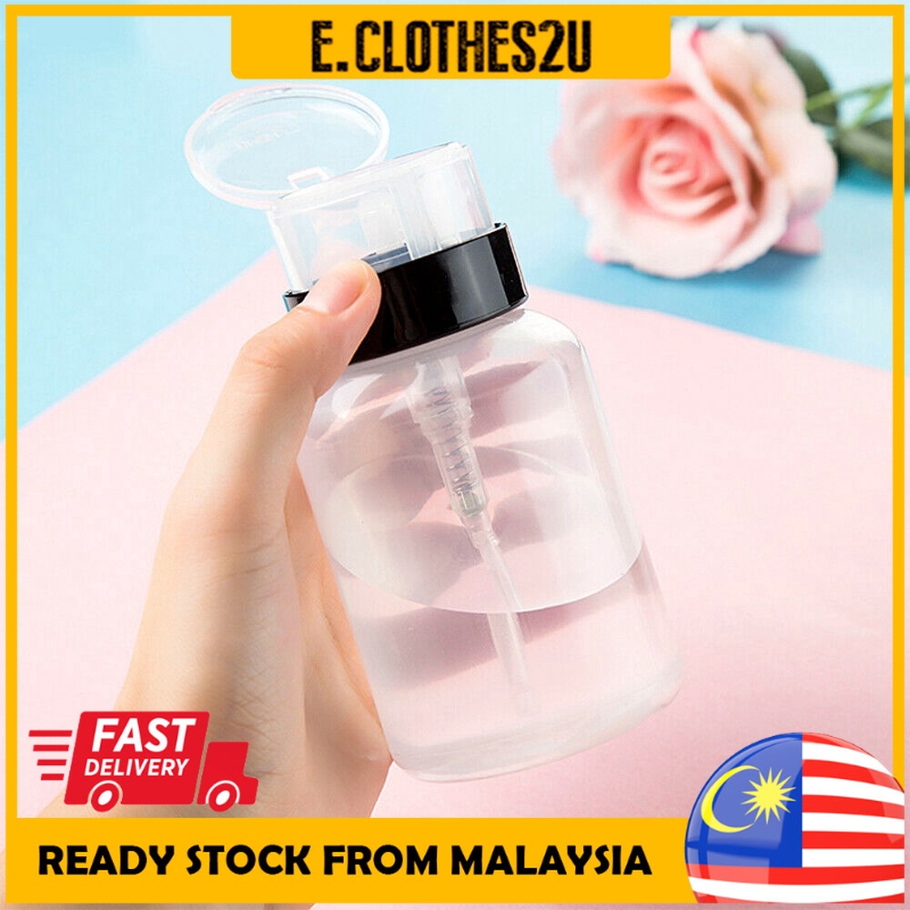 250ml Nail Polish Gel Remover Clean Liquid Alcohol Empty Plastic Press Pump Bottle | Shopee Malaysia