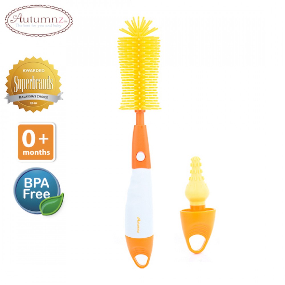 AUTUMNZ! Deluxe 2 in 1 Soft Silicone Bottle Brush Silicone Brush Berus ...