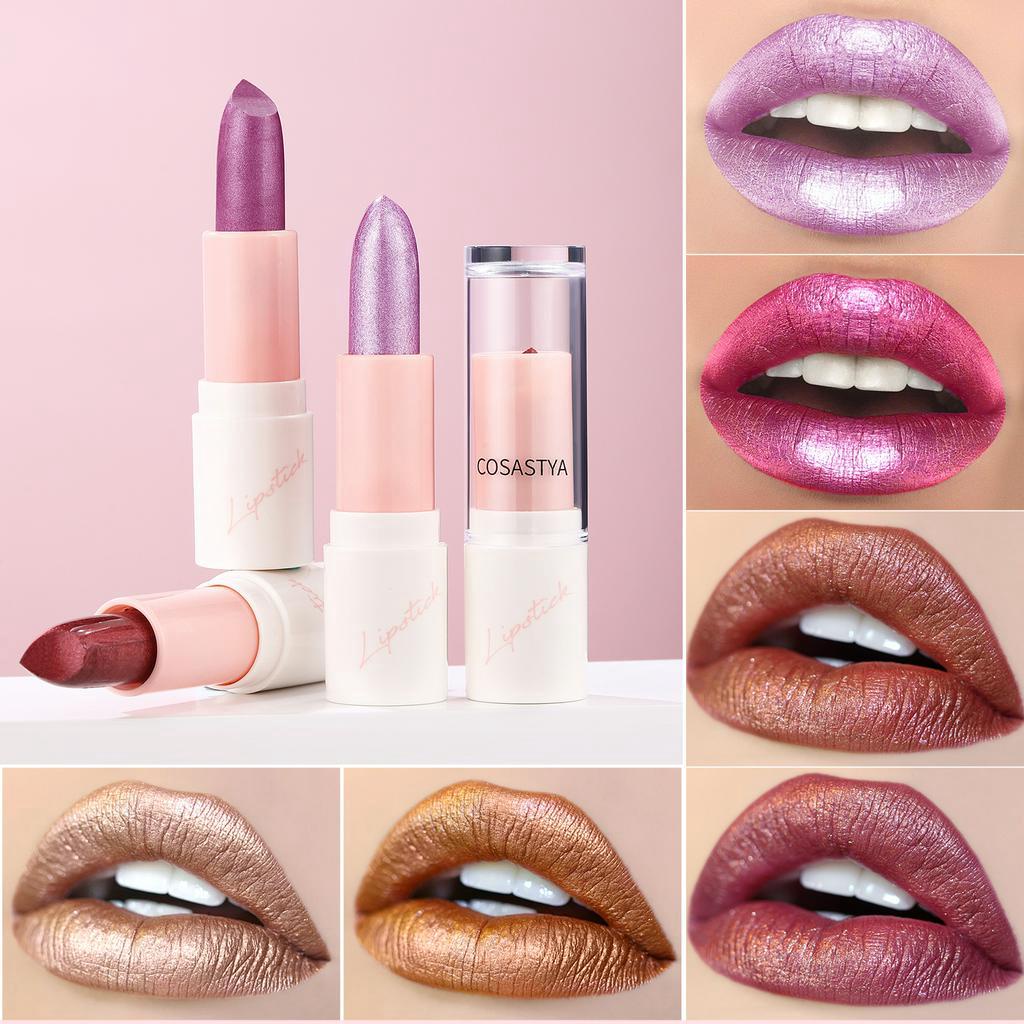 6 colors of shimmering lipstick-sparkle and sparkle-intense ...